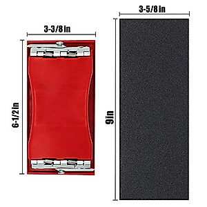 Wellgo Sanding Block With 42 pcs Sandpapers Wet Dry 120 to 3000 Assorted Grits Sandpapers, 9x3.6 Inch Sanding Sheets for Wood Furniture Finishing, Metal Sanding,Car Sanding,Glasses Sanding