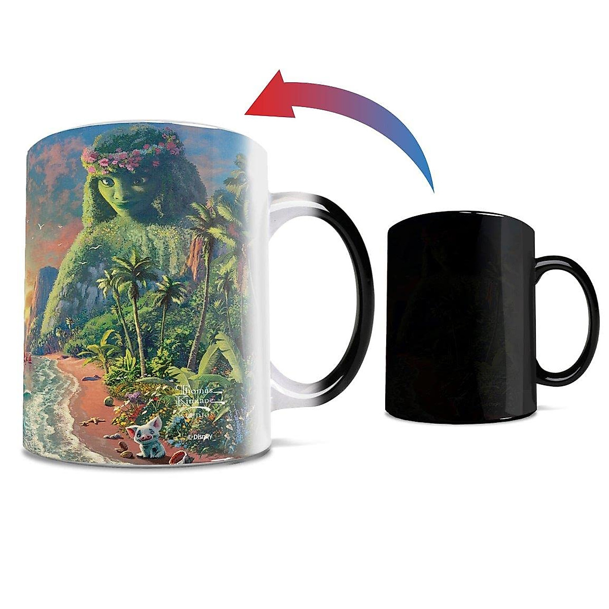 Morphing Mugs Disney – Moana – Thomas Kinkade Studios - One 11 oz Color Changing Ceramic Mug – Image Revealed When HOT Liquid Is Added!