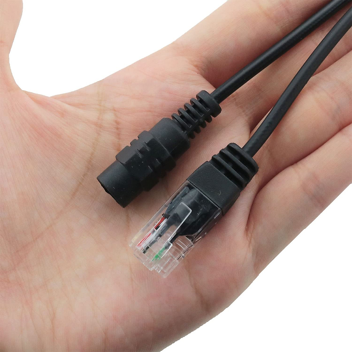 POE Splitter Injector Kit ZCZQC 1Pair Inline Passive Power Injector Cable with 5.5x2.1 mm DC Connector PoE Injector and PoE Splitter Kit