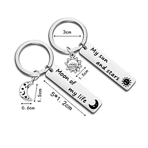 MYOSPARK Moon Of My Life My Sun And Stars Khal & Khaleesi Keychain Set Daenerys Keyring Dothraki Keychain Game of Thrones Jewelry (Moon Sun Stars keychain set)
