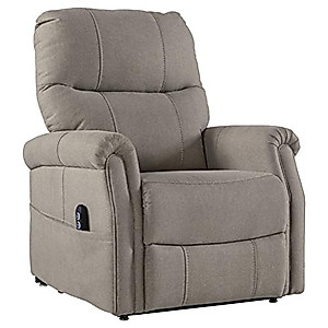 Signature Design by Ashley Markridge Modern Electric Power Lift Recliner for Elderly, Gray