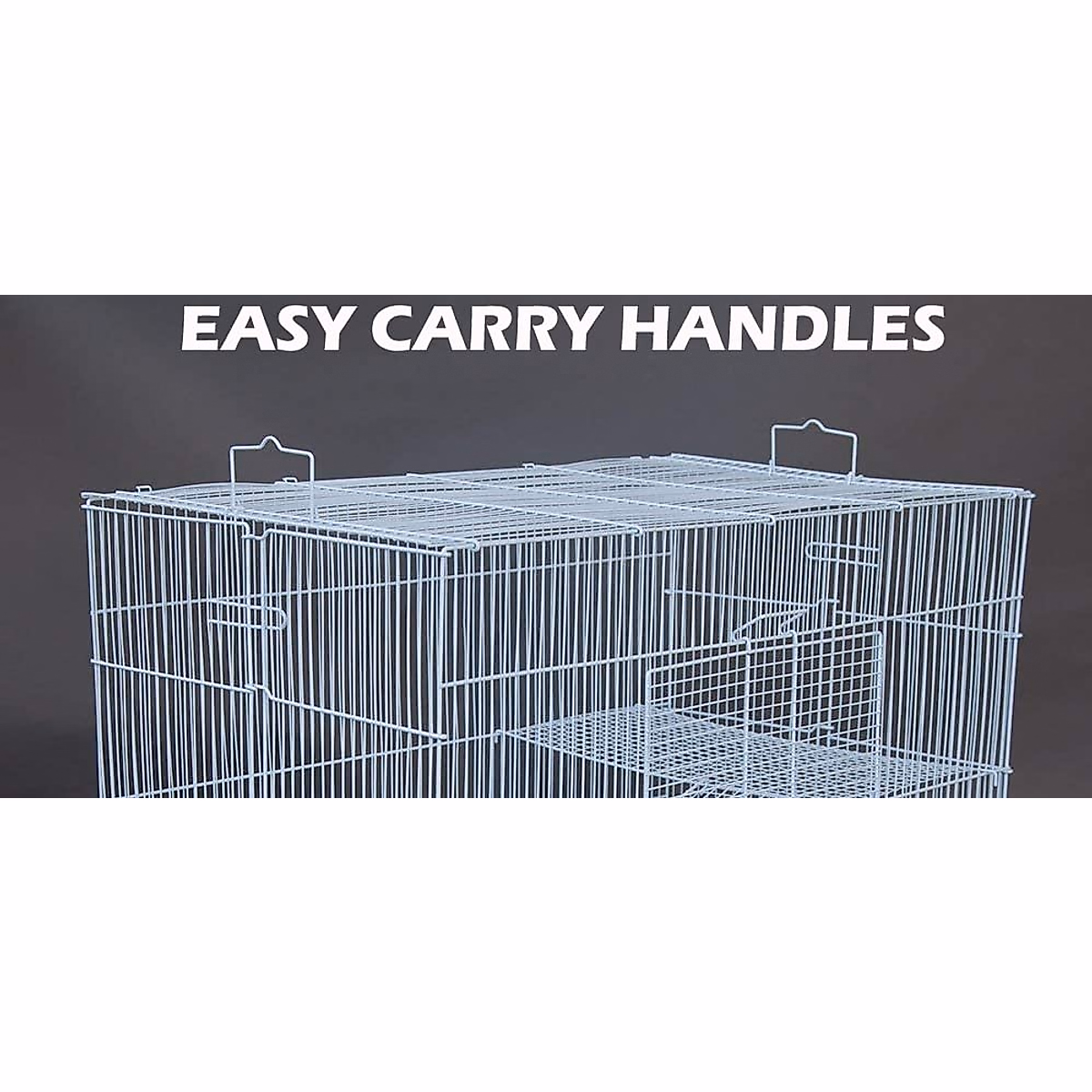 3-Levels Ferret Chinchilla Sugar Glider Rats Animal Chew Free Cage 24" L x 16" W x 24" H with 3/8-Inch Wire Cross Metal Shelves and Ladders