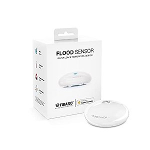 Fibaro FGBHFS-101 Flood, Water & Temperature Sensor Homekit enabled water leakage detector, white