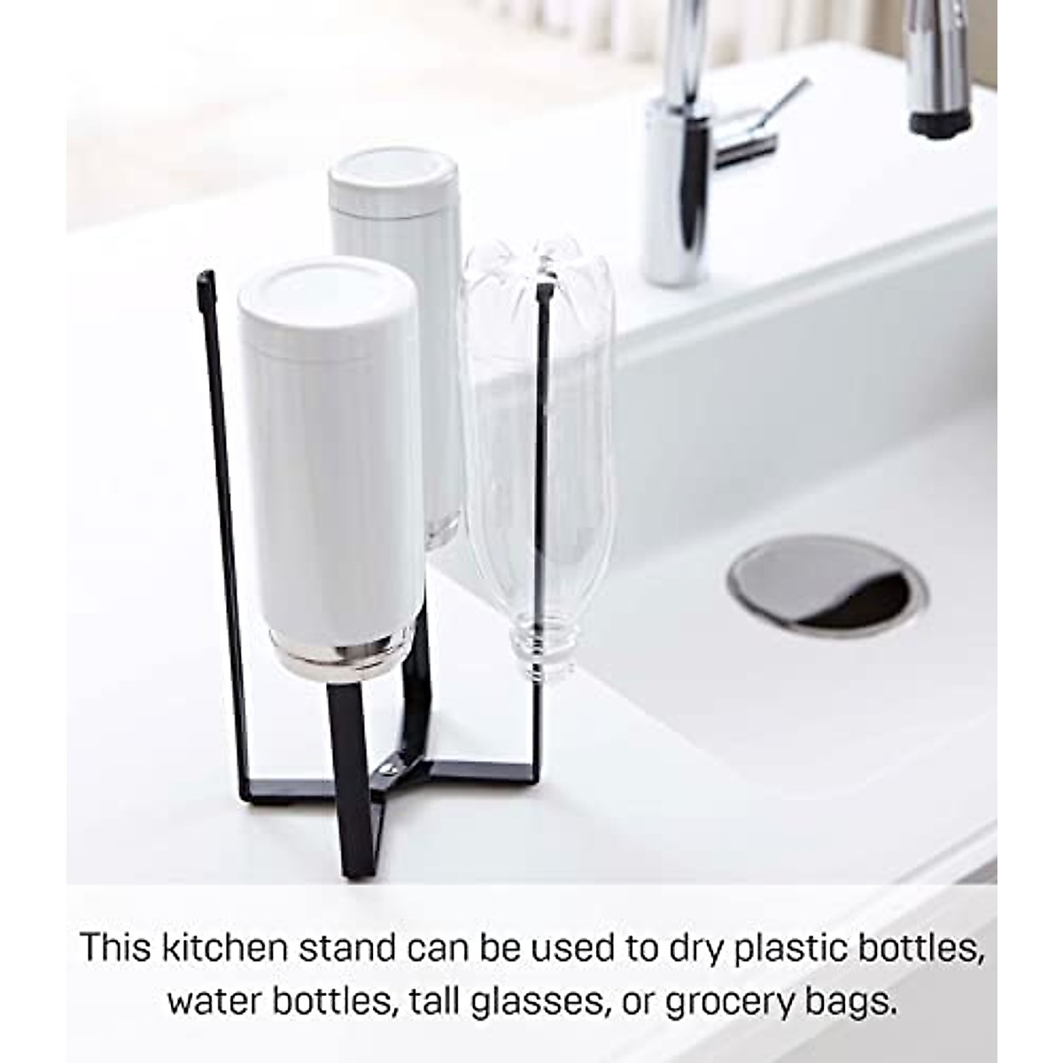 YAMAZAKI home 6785 Kitchen Multi Eco Stand-Multifunctional Plastic Bag Holder, One Size, Black