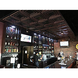 Schoolhouse-Faux Tin Ceiling Tile - Antique Brass 25-Pack