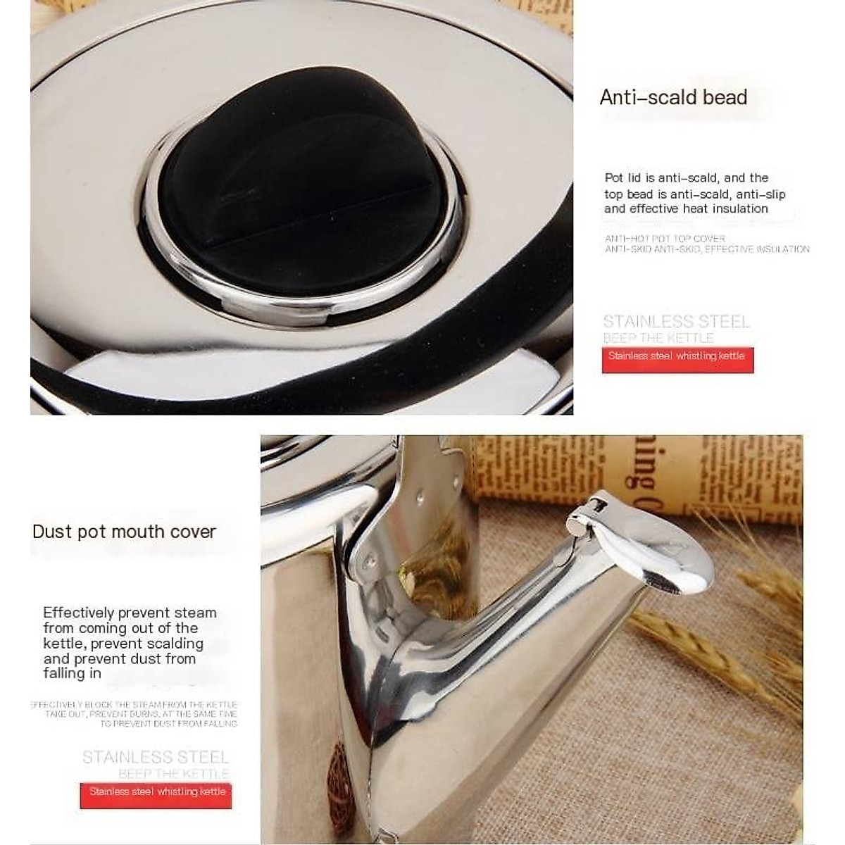 Kettle Stovetop Whistling Tea Kettle Stainless Steel Whistling Tea Kettle Stove Top Kettle, Whistling Kettle Tea Kettle Tea Pot Tea Kettle Stovetop Teapot (Size : 4L)