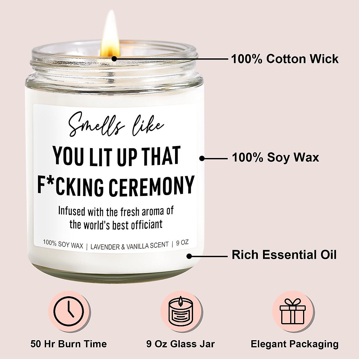 Younift Funny Officiant Candle, Officiant Gifts, Wedding Officiant Gifts, Officiant Gifts for Wedding Day, Officiant Proposal, Thank You Gifts for Wedding Officiant, Best Officiant Gifts