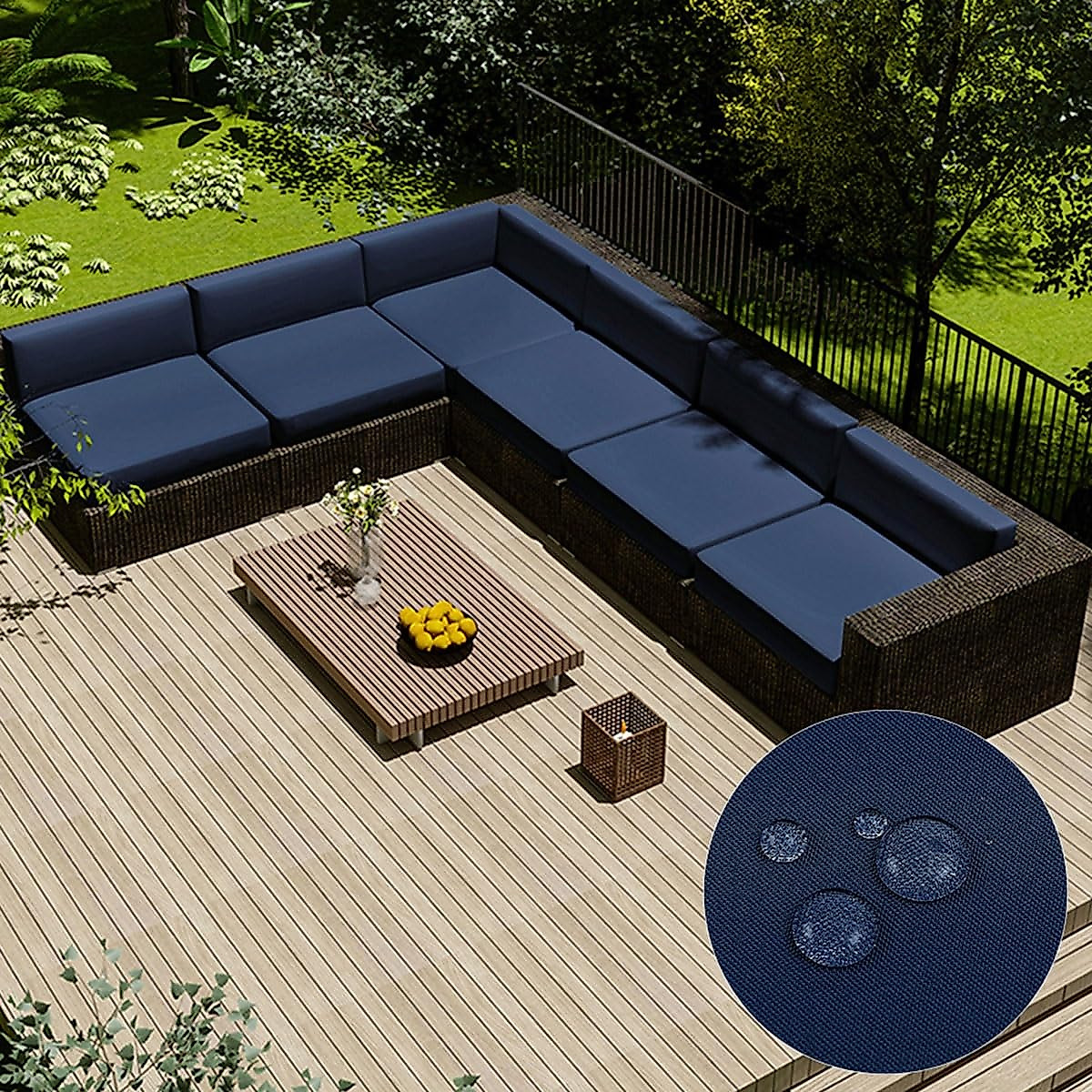 BLLMTEAR Outdoor Cushion Slipcovers for Patio Furniture 20/24in Patio Cushion Covers Replacement Waterproof with Zipper for Outdoor Furniture, Patio Sofa Couch, Covers Only(Colour13,60x55cm/24x22in)