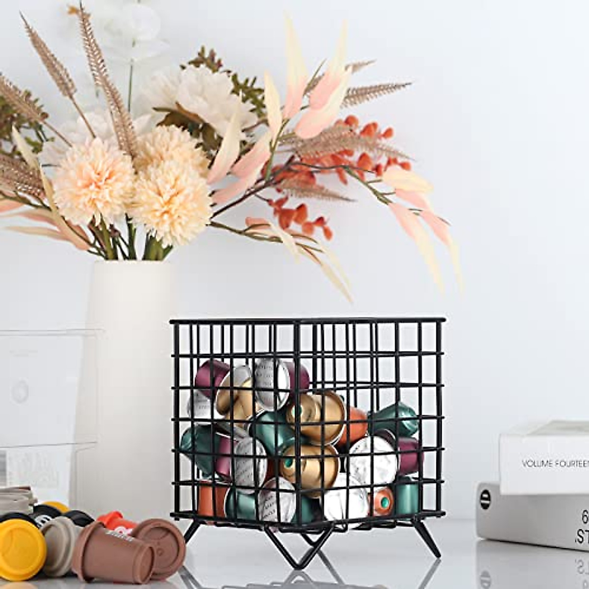 Coffee Pod Holder, Large Capacity K Cup Holder and Coffee Storage Coffee Pod Organizer for Coffee Station Organizer and Coffee Pod Storage K Cup Holders for Counter Coffee Bar (Matte black)