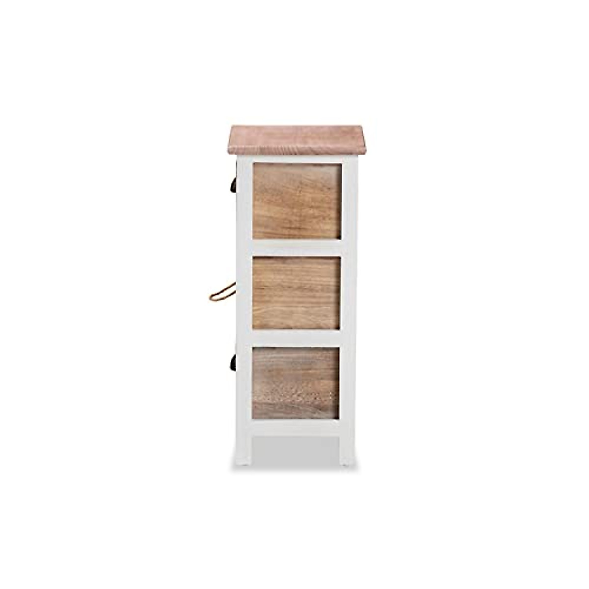 Baxton Studio Palta Modern and Contemporary Two-Tone White and Oak Brown Finished Wood 3-Drawer Storage Unit