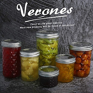 VERONES Mason Jars Canning Jars, 4 OZ Jelly Jars With One Piece Regular Lids, Ideal for Jam, Honey, Wedding Shower Favors, DIY Spice Jars, 40 PACK