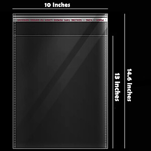 10” x 13” Clear Resealable Cellophane Bags 300 pcs, Self-sealing Clear Bags for Packaging Products Self-adhesive Cello Bags for Clothes, T-shirts, Pants and Gifts, 300 ct in Bulk