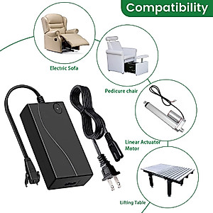 Power Recliner Power Supply, Universal Lift Chair or Power Recliner AC/DC Switching Power Supply Transformer 29V/24V 2A Adapter with AC Power Cord for Lift Chair or Power Recliner Limoss Okin
