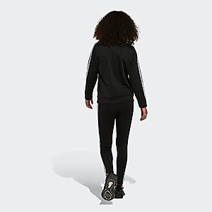 adidas Girls' Big Kids Zip-Up Tricot Track Jacket Warm-Up Bomber, Adi Black, Large