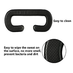 4 Pack 11 mm Pu Leather Foam Face Replacement Face Cover Pad Memory Foam Compatible with HTC Vive Headset, HTC Vive Accessories, Black