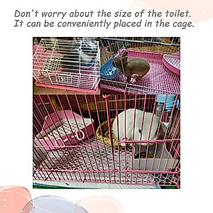 Rabbit Triangle Potty Trainer Corner Small Animal Toilet Litter Box Pet Bedding Pee Pan Tray Toilet for Hamster Chinchilla Guinea Pig Bunny Ferret(Pink)