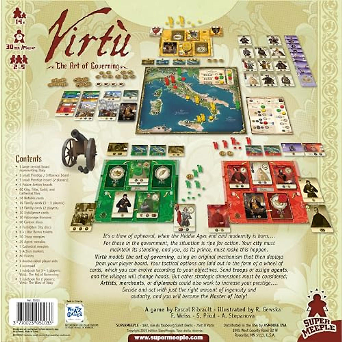 Virtù Board Game Italian Renaissance Themed Strategy Game Deep Strategic City Building Game for Adults and Teens Ages 14+ 2-5 Players Average Playtime 60-150 Minutes, Made by Super Meeple