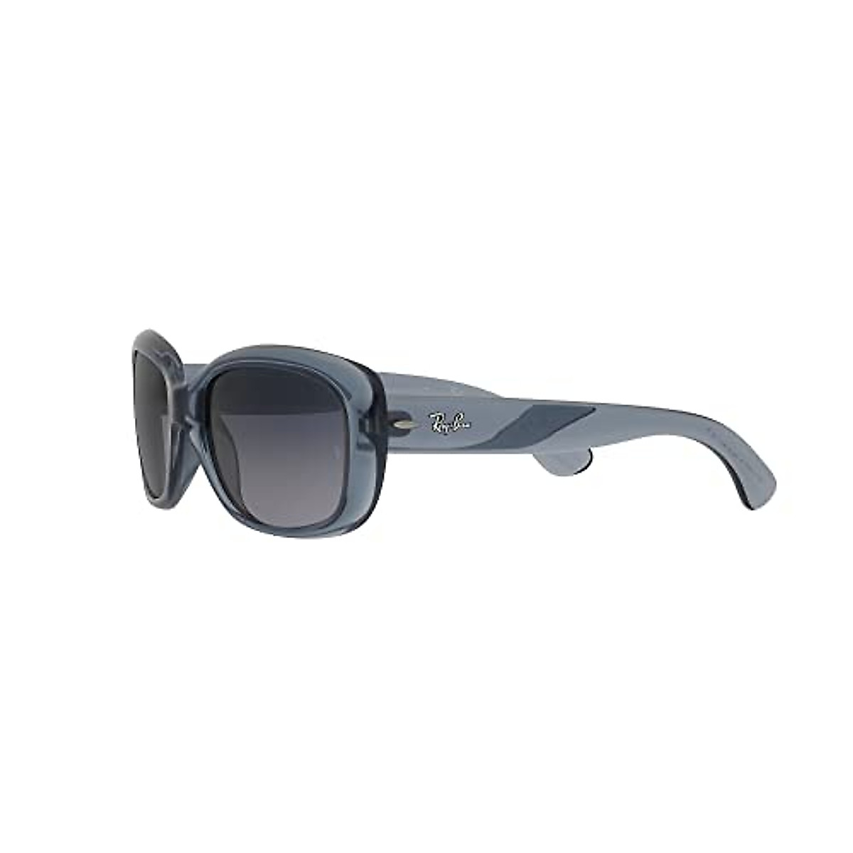 Ray-Ban Women's RB4101 Jackie Ohh Butterfly Sunglasses, Transparent Blue/Blue Gradient Polarized, 58 mm