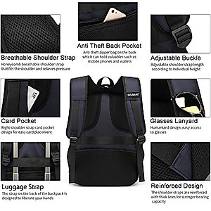 INSAVANT Laptop Backpack 17 Inch Water Resistant Backpacks Durable College Travel Daypack Anti Theft with USB Charging Port Best Gift for Men Women(17 Inch, Dark Blue)
