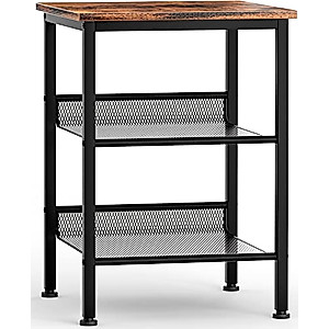 EKNITEY Printer Stand with Storage - 3 Tier Industrial Printer Shelf End Side Table Home and Office