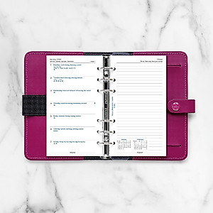 Filofax Calendar Diary Refill, Personal/Compact Size, Week on One Page with Notes, White Paper, Multilingual: Five Languages, 2024 (C68409-24)