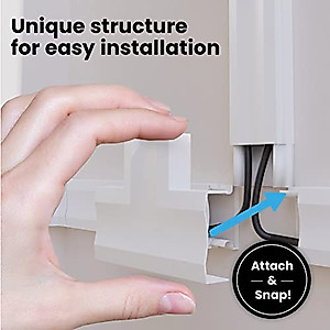 EVEO Cord Hider - 306” Cord Cover Wall Cable Hider, Cable Concealer, Wire Hiders for TV on Wall. Cable Management, Cord Hider Wall Cable Raceway Wire Covers for Cords -18X (L17 W0.95 H0.5) - White