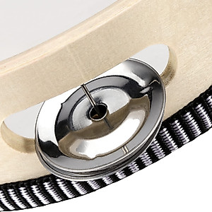 MAHIONG 4 PCS 4" 6" 8" 10" Wooden Tambourine, Musical Instrument Tambourine Set, Handheld Drum Bell Metal Jingles Single Row Percussion for Church, KTV, Party