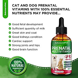 Dog Prenatal Vitamins | Pregnant Cat Supplies | Prenatal Vitamins for Dogs | Product for Pregnant Cat | Prenatal Dog Vitamins | Vitamins for Pregnant Dogs and Cats | Pregnant Dog Supplies | 2 oz