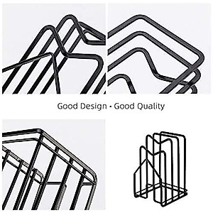 YURINJEE Carbon Steel Cutting Board Rack, Black, 5.7"Lx4.92"Wx8.46"H, Rust Resistant