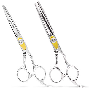 Equinox Professional Hair Scissors Set - Includes Barber Scissors & Thinning Shears for Hair Cutting & Grooming, Premium Japanese Stainless Steel Hair Cutting Scissors, Barber Accessories & Hair Tools