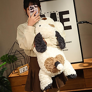 Hronsa Dog Weighted Stuffed Animal, 5.7 lbs 25.5 inch Weighted Dog Plush Toy Large Dog Stuffed Animals Weighted Puppy Plush Animals Pillow Toy Gifts for Adults & Kids, Black