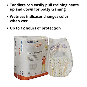 McKesson Toddler Training Pants, Size 4T to 5T (Over 37 lbs), 19 Count, 1 Pack