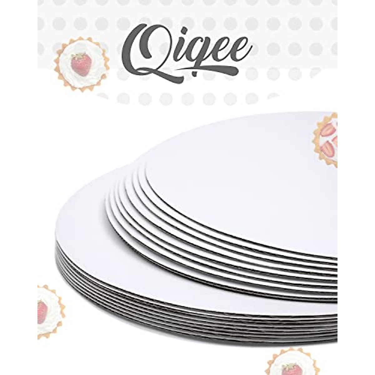 40-Packs Cake Boards Round 10 Inch White Cake Circles Rounds Base Food-Grade Cardboard Cake Plate（Thinner But Stronger） qiqee