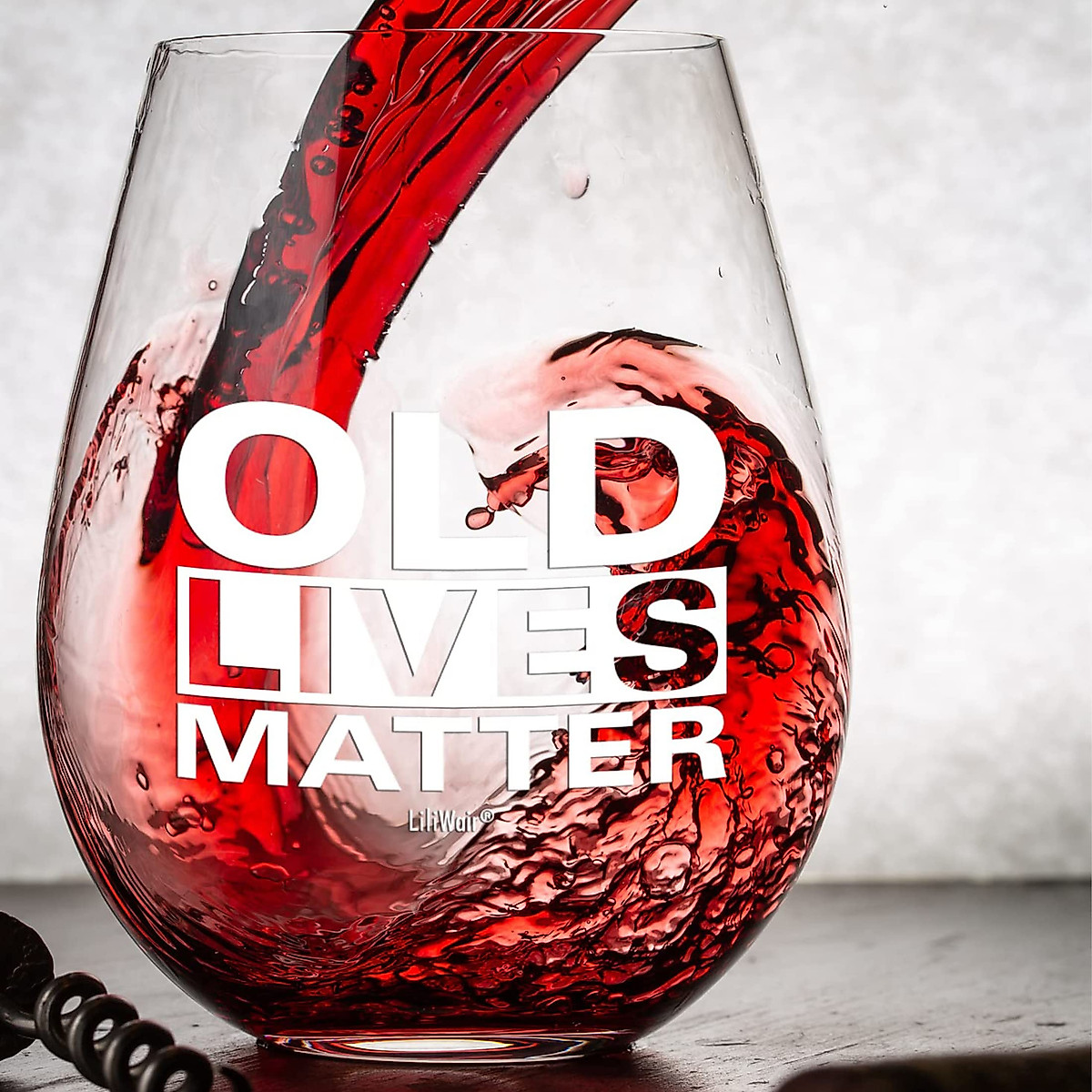 Funny Women Men Birthday Gifts For Mom Grandma. Humorous Retirement Gift For Men & Women. Old Lives Matter Wine Glass. Unique 40th 50th 60th 65th 70th 75th 80th Year Old Elderly Senior Presents