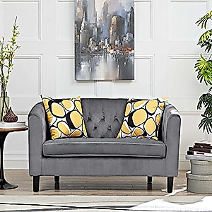 Modway Prospect Velvet Upholstered Contemporary Modern Loveseat In Gray