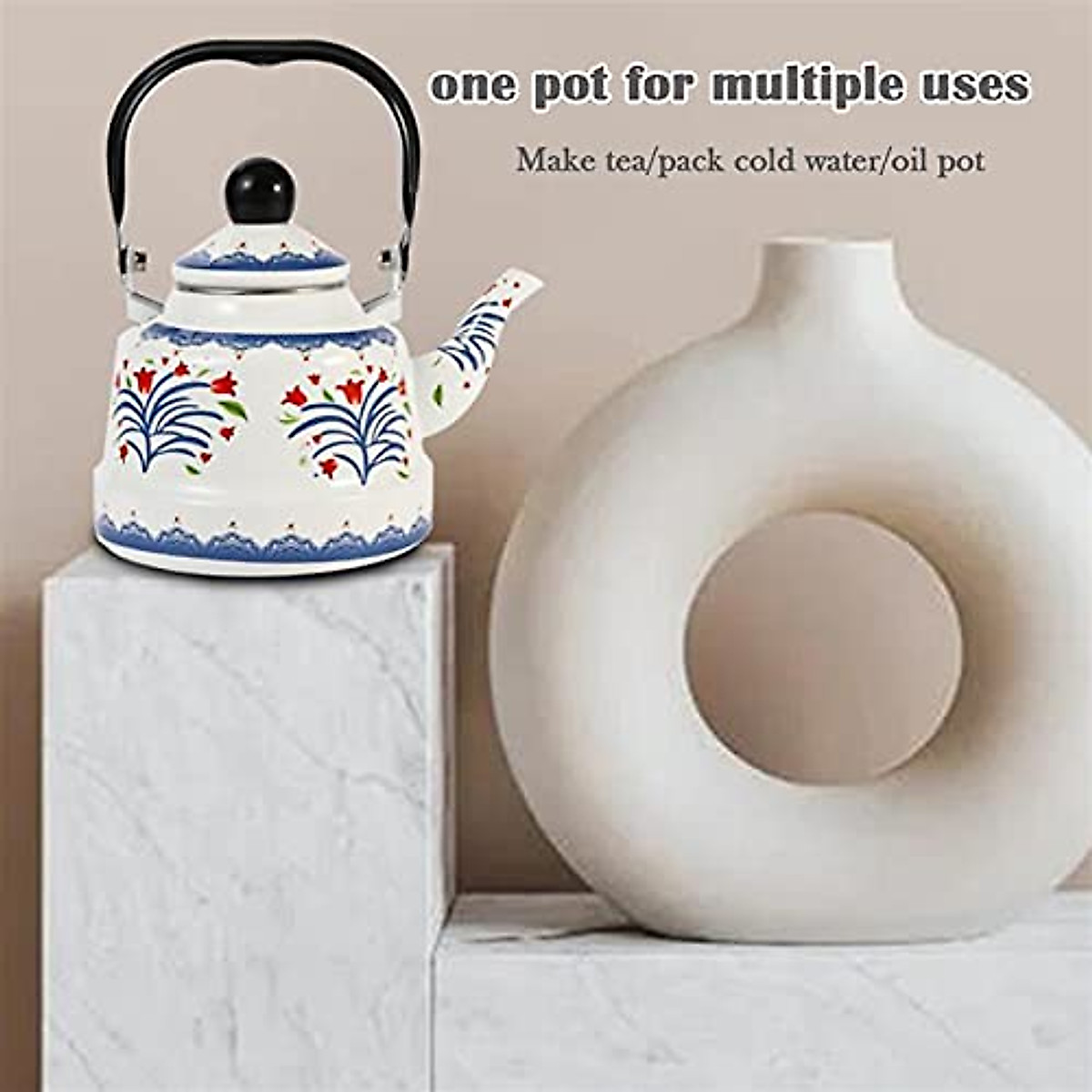 XENITE Tea Kettle Teapot Enamel Tea Kettle Induction Cooker Boiling Water Tea Pot Household Large Capacity Kettle Enamel Boiling Teakettle Tea Kettle Teapots (Color : Tc001, Size : 1.7L)