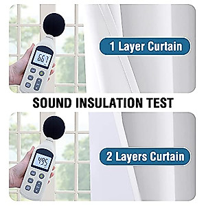 H.VERSAILTEX White Blackout Curtains 84 Inches Long (2 Layers) Light Blocking Lined Window Curtain Draperies for Bedroom Thermal Insulated Soft Thick Silky Grommet 2 Panels, White with White Liner