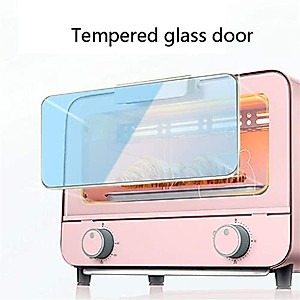 9L Mini Oven Adjustable Temperature 60-230 ℃ and 30 Minutes Timer Multifunctional Home Baking Oven Baking Cake Bread Biscuit Machine Tempered Glass 800W Commodity Code: LXJ-66 (Blue) (Blue)
