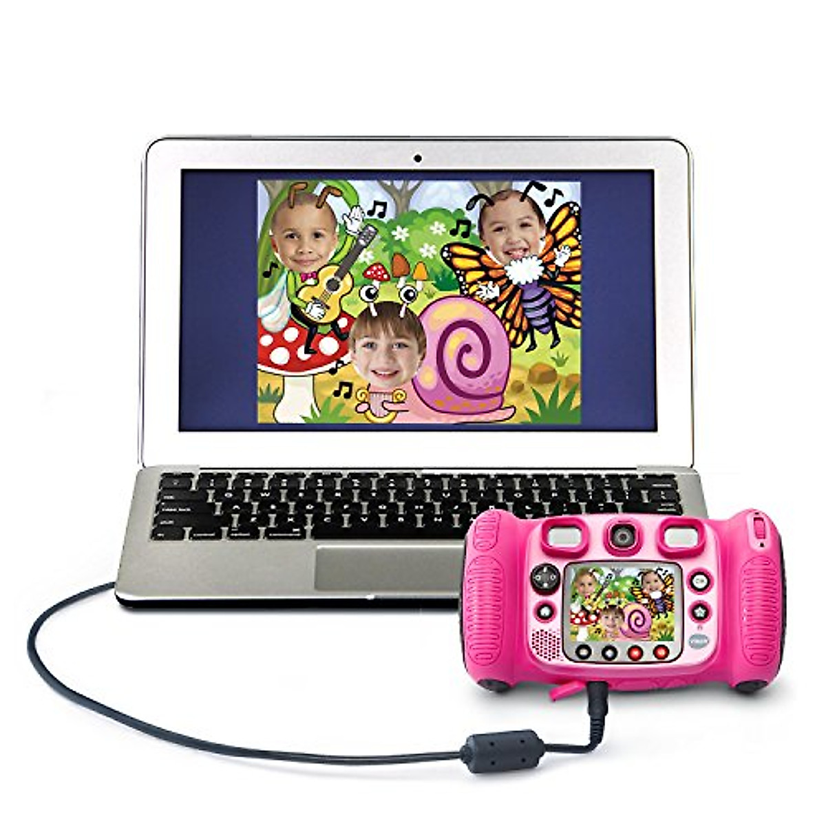 VTech Kidizoom Duo 5.0 Deluxe Digital Selfie Camera with MP3 Player and Headphones, Pink