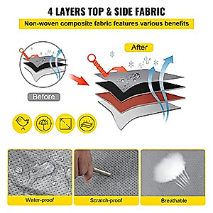 VEVOR RV Cover, 30'-33' Travel Trailer RV Cover, Windproof RV & Trailer Cover, Extra-Thick 4 Layers Camper Cover, Waterproof Ripstop Anti-UV for RV Motorhome with Adhesive Patch & Storage Bag,Grey