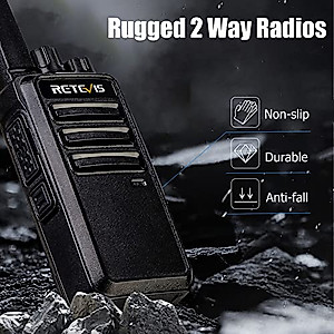 Retevis RT68 Walkie Talkie for Adults, Portable Two-Way Radios Long Range, Handsfree, 2 Way Radios Rechargeable with USB Charging Base and Adpter, for School Restaurant Retail Business(10 Pack)