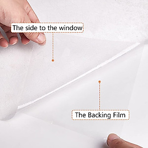 NINETREX Window Privacy Film,Stained Glass Frosted Window Film,Decorative 3D Vinyl Cling Decals,Static Cling Sticker Non-Adhesive for Home,Colorful Gravel,17.5 x 157.4Inches