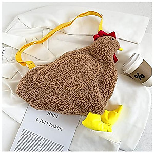 Women Cartoon Crossbody Bags, Creative Cute Chicken Purse Backpack Shoulder Purses Gift for Teenager Daughter Girlfriend Wife (Khaki)