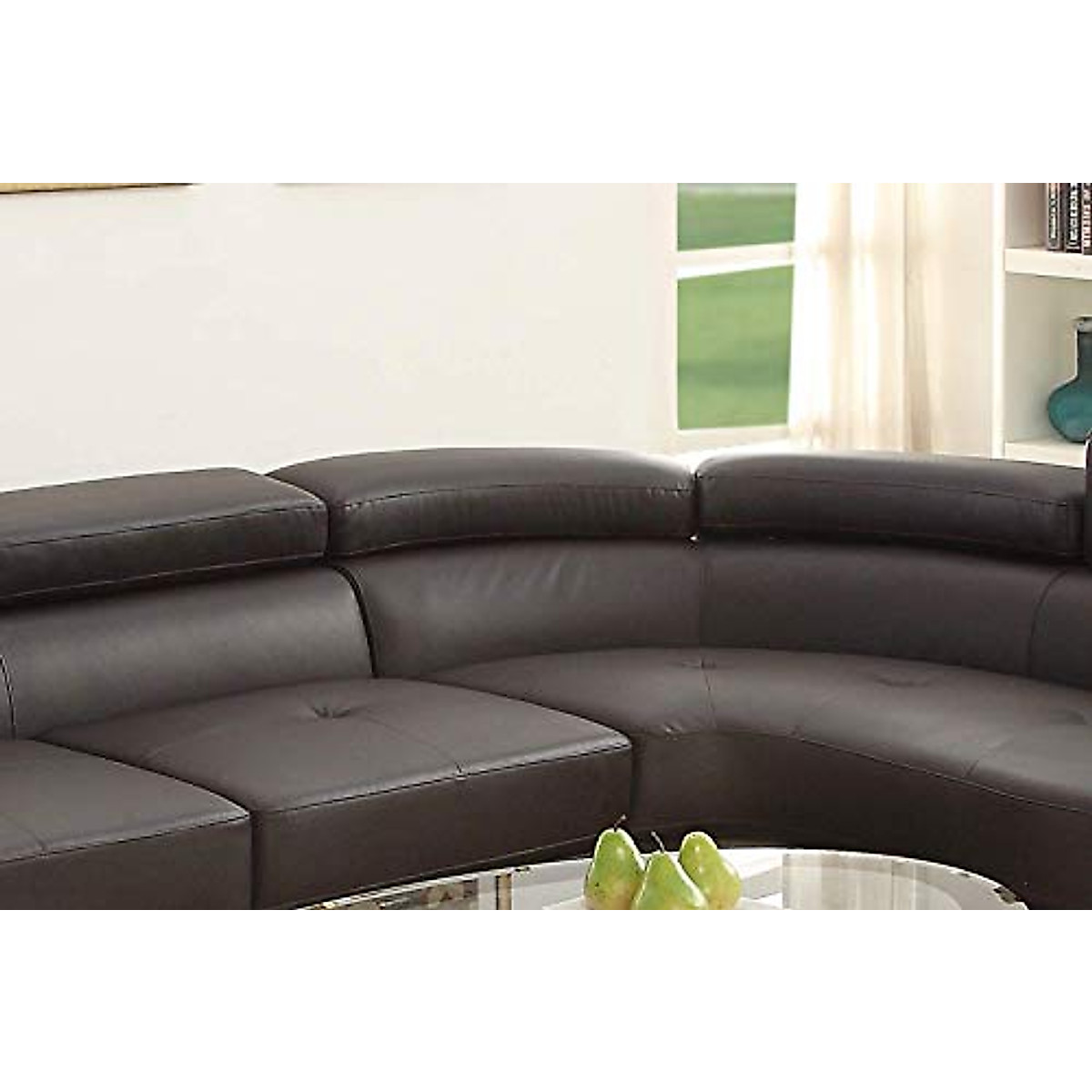 Poundex F6984 Bobkona Isidro Faux Leather sectional