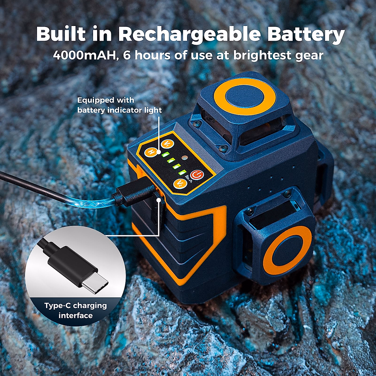 CIGMAN Laser Level 360 Self-leveling, Rechargeable 3X360° Laser Level for Picture Hanging, Construction Laser, Remote Control & Magnetic Bracket,100FT Working Distance, 701SE