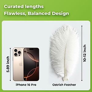 Piokio 20 pcs White Ostrich Feathers Plumes 10-12 inch(25-30 cm) Bulk for DIY Christmas Decorations, Wedding Party Centerpieces, Gatsby Decorations