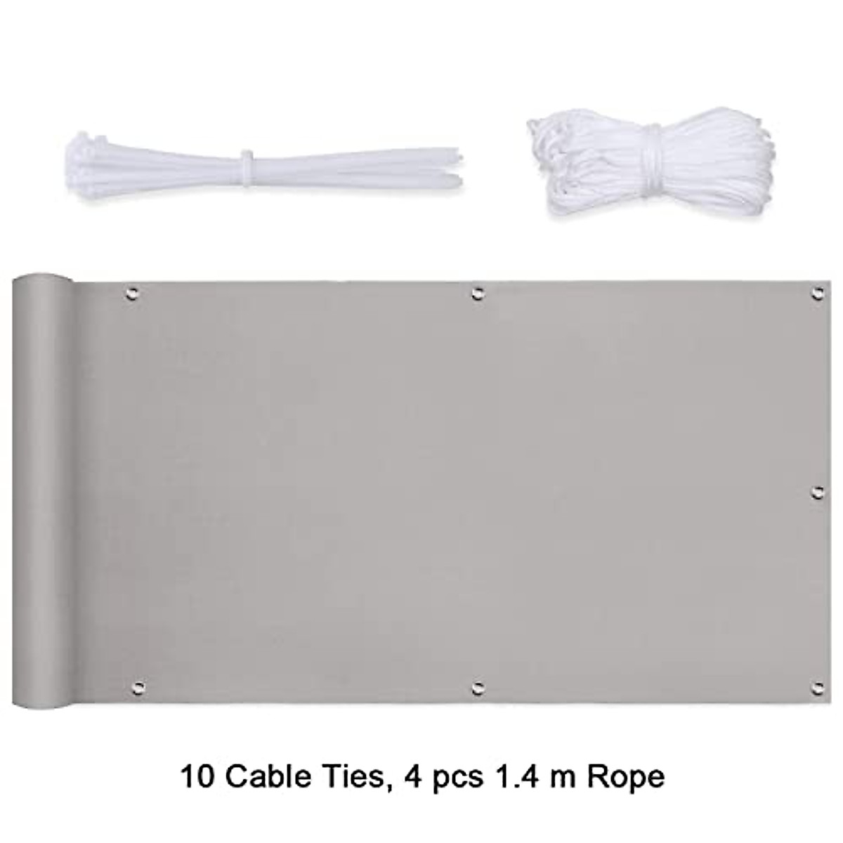 OKOTAR Privacy Fence Screen Balcony Cover Windscreen Cover Fabric Shield UV-Resistant Visibility Reduction Garden with Cable Ties 90% Blockage (Available for Custom Sizes),0.75 * 5m