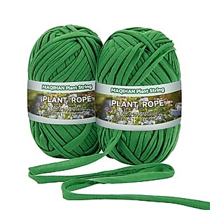 MAQIHAN 2 Pack Garden String - Plant Ties,Garden Twine,Gardening Tape,Tree Support, Stretchy Ttrap for Plants,Trees,Flowers,Green Soft Plant Ties for All Plants All Gardeners(35M/Roll,115FT)