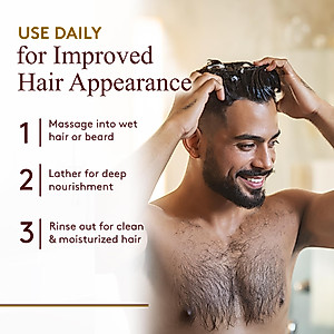 OKAY-MEN 3 in 1 Shampoo and Conditioner - Castor Oil Shampoo and Conditioner, Beard Wash, Clarifying Treatment for Dry Damaged Hair, Dandruff, Curly Hair - 16 Fl Oz (Pack of 1)
