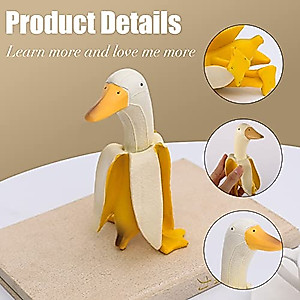 Banana Duck Decor - Creative Resin Sculpture,Novelty Art Statue for Garden Yard Outdoor Housewarming Garden Gifts Funny Birthday Gift to Friends 6 in * 3 in (Yellow)